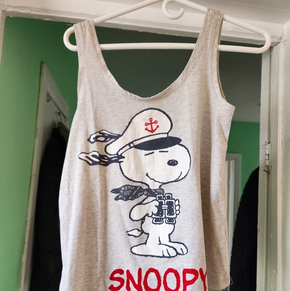 The Peanuts Snoopy | Shirts | The Peanuts Snoopy Navy Hat Tank Top ...